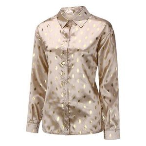 LaLa Factory | Tops | Lala Factory Long Sleeve Champagne And Gold ...